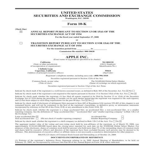 apple 2008 Form 10-K | PDF
