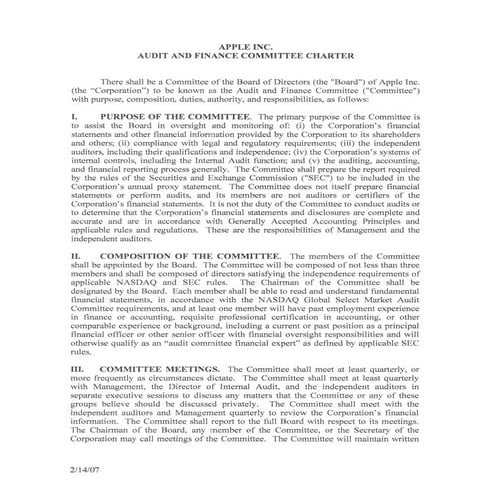 apple Audit Committee | PDF