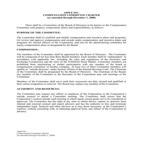 apple Compensation Committee | PDF