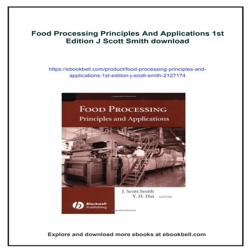 Food Processing Principles And Applications 1st Edition J Scott Smith | PDF