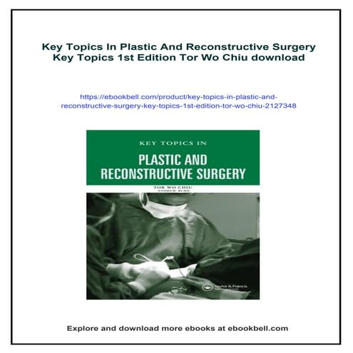 Key Topics In Plastic And Reconstructive Surgery Key Topics 1st Edition ...