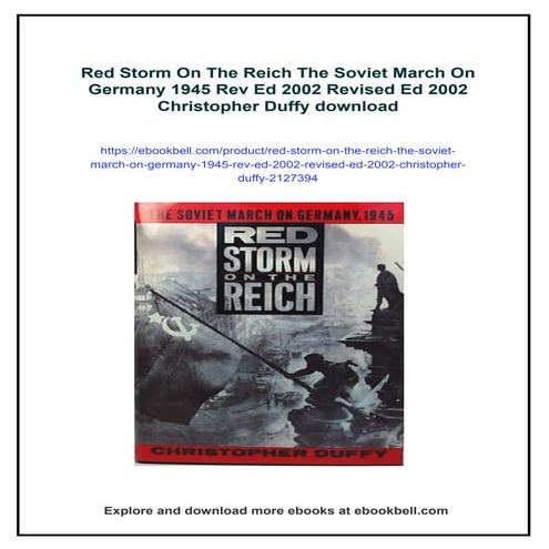 Red Storm On The Reich The Soviet March On Germany 1945 Rev Ed 2002 ...
