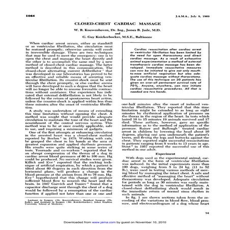 CLOSED-CHEST CARDIAC MASSAGE | PDF