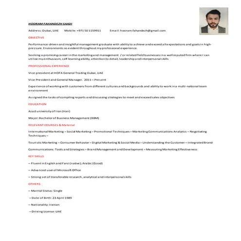 HOORAM FAHANDEZH SAADI cv | DOCX