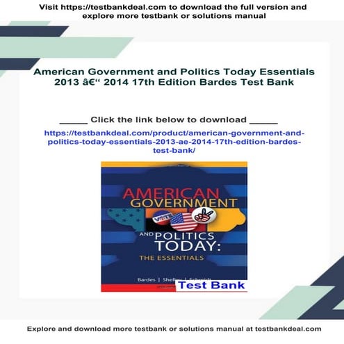 American Government and Politics Today Essentials 2013 â€“ 2014 17th ...