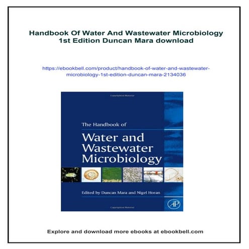 Handbook Of Water And Wastewater Microbiology 1st Edition Duncan Mara | PDF