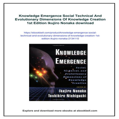 Knowledge Emergence Social Technical And Evolutionary Dimensions Of ...