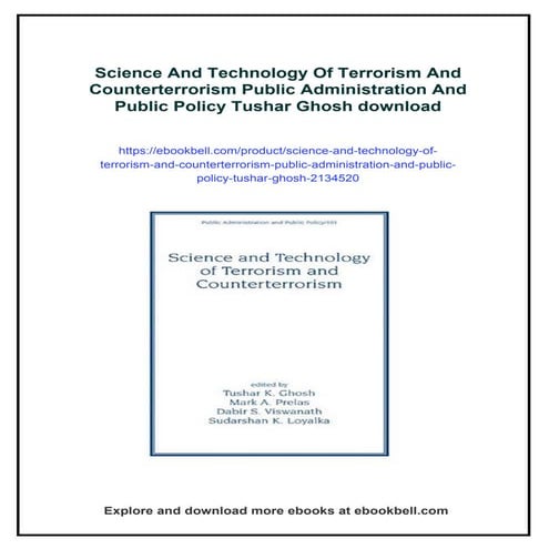 Science And Technology Of Terrorism And Counterterrorism Public ...