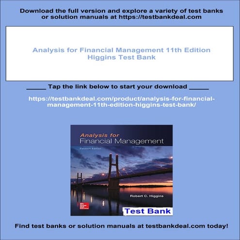 Analysis for Financial Management 11th Edition Higgins Test Bank | PDF