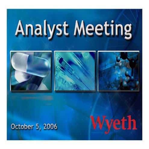 wyeth 2006 Analysts Meeting Presentation | PDF