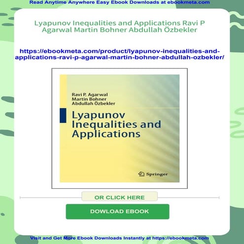 Lyapunov Inequalities and Applications Ravi P Agarwal Martin Bohner ...