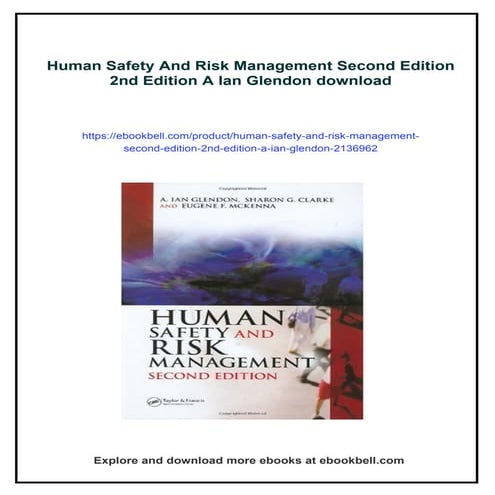 Human Safety And Risk Management Second Edition 2nd Edition A Ian ...
