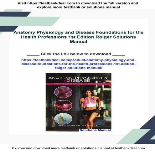Anatomy Physiology and Disease Foundations for the Health Professions ...