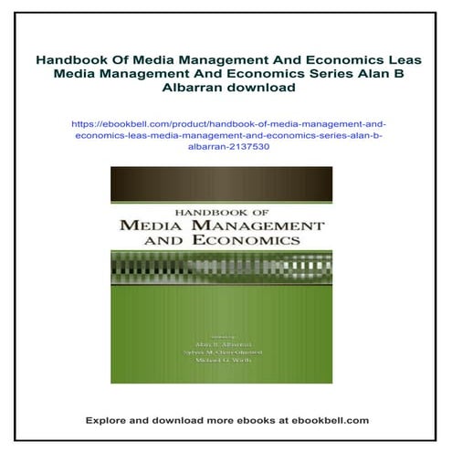 Handbook Of Media Management And Economics Leas Media Management And ...