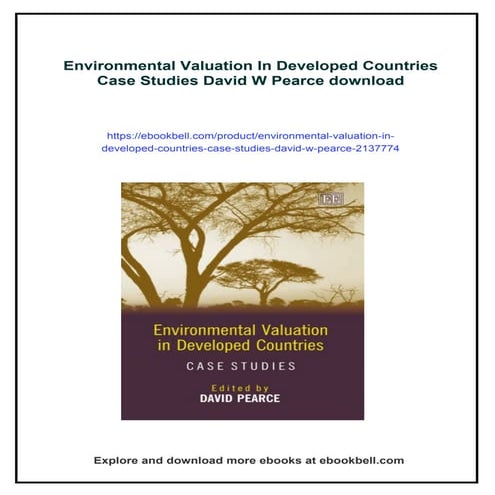 Environmental Valuation In Developed Countries Case Studies David W ...