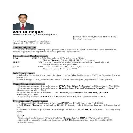 CV of Asif_Oct09_2 Page | DOC