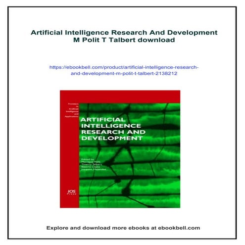 Artificial Intelligence Research And Development M Polit T Talbert | PDF