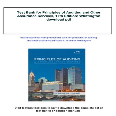 Test Bank for Principles of Auditing and Other Assurance Services, 17th ...