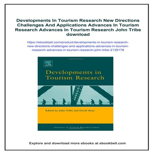 Developments In Tourism Research New Directions Challenges And ...