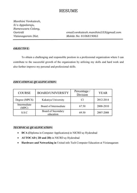 Resume format akshay d3eshmukh resum | DOCX