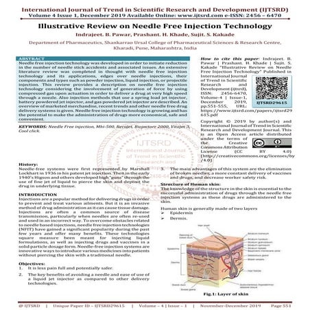Illustrative Review on Needle Free Injection Technology | PDF