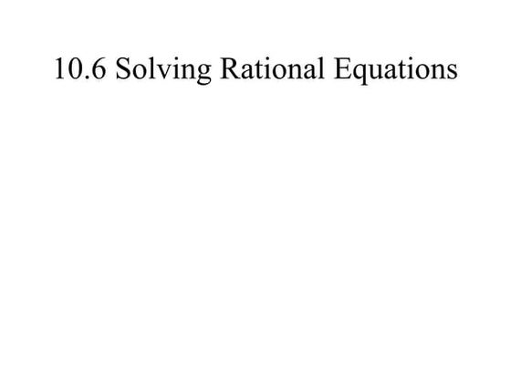 Solving rational equations | PPTX | Physics | Science