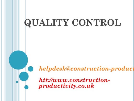 Quality control in construction | PPT