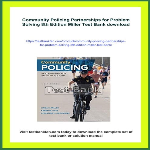 Community Policing Partnerships for Problem Solving 8th Edition Miller ...