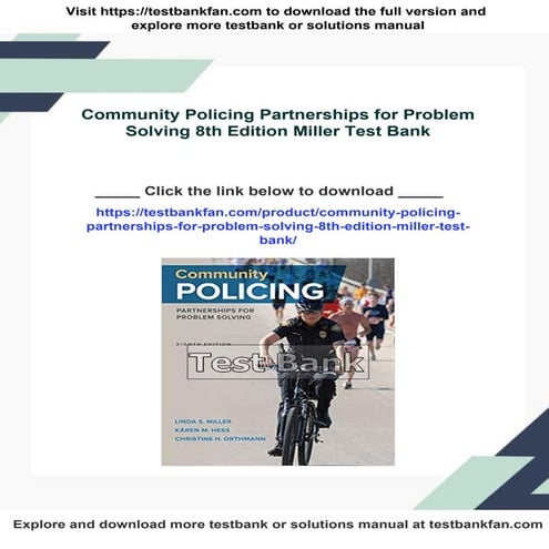 Community Policing Partnerships for Problem Solving 8th Edition Miller ...