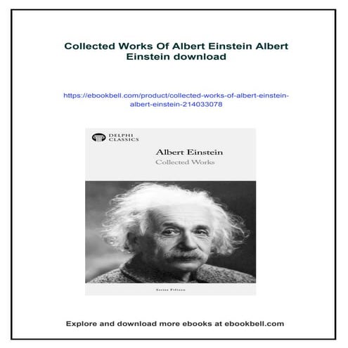 Collected Works Of Albert Einstein Albert Einstein | PDF