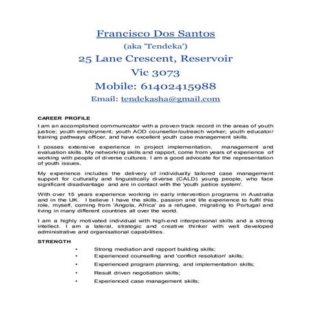 Francisco Dos Santos Resume 2016 updated | DOCX