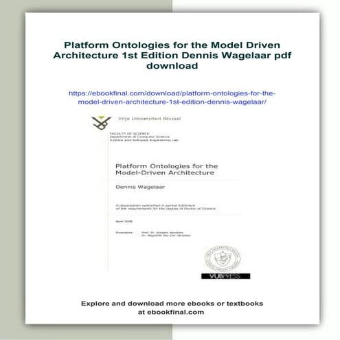 Platform Ontologies for the Model Driven Architecture 1st Edition Dennis Wagelaar | PDF