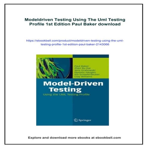 Modeldriven Testing Using The Uml Testing Profile 1st Edition Paul ...