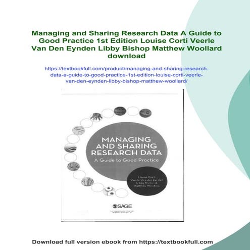 Managing and Sharing Research Data A Guide to Good Practice 1st Edition ...