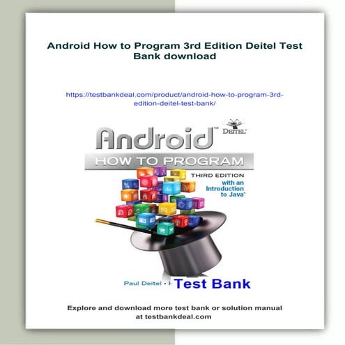 Android How to Program 3rd Edition Deitel Test Bank | PDF