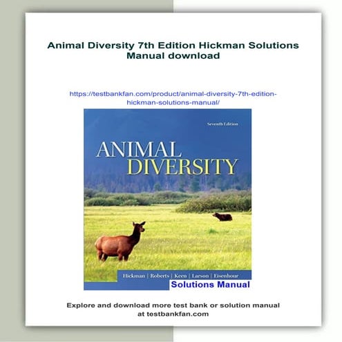 Animal Diversity 7th Edition Hickman Solutions Manual | PDF