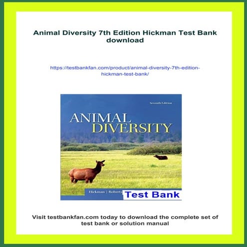 Animal Diversity 7th Edition Hickman Test Bank | PDF