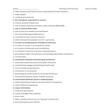 ADLER QUIZ I MADE | PDF