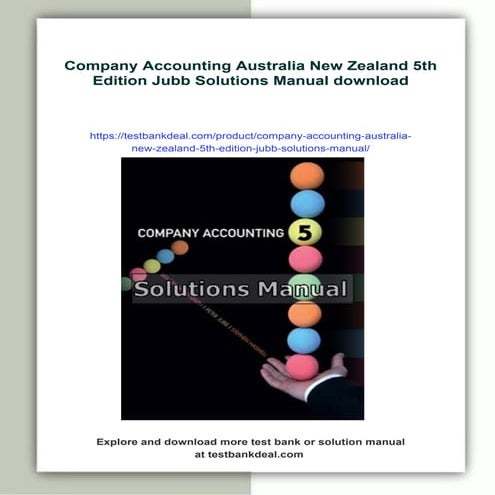 Company Accounting Australia New Zealand 5th Edition Jubb Solutions ...