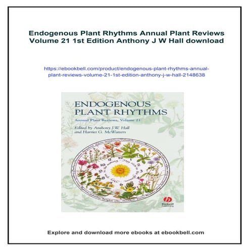 Endogenous Plant Rhythms Annual Plant Reviews Volume 21 1st Edition ...