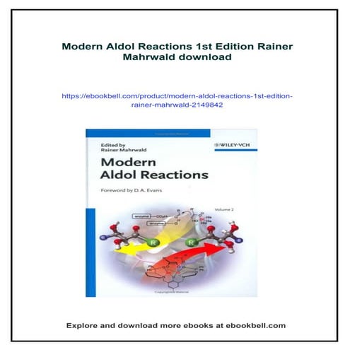 Modern Aldol Reactions 1st Edition Rainer Mahrwald | PDF