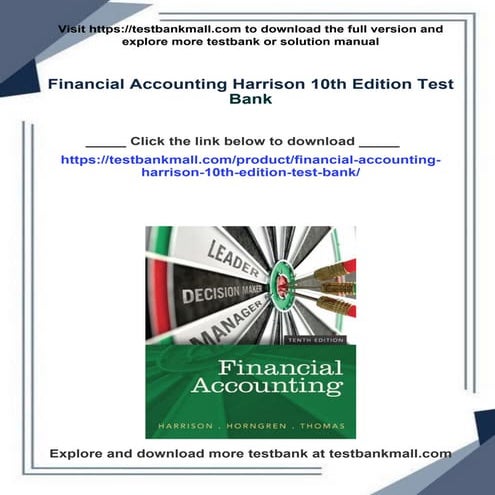All chapter download Financial Accounting Harrison 10th Edition Test ...