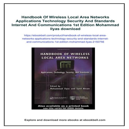 Handbook Of Wireless Local Area Networks Applications Technology ...