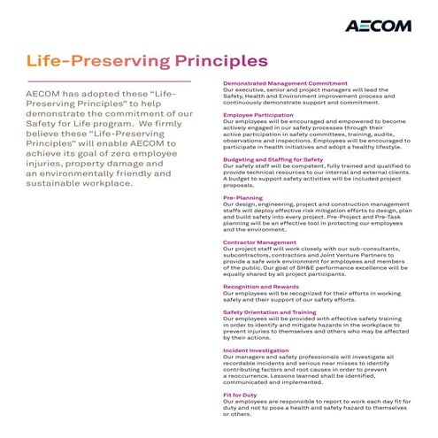 Life Preserving Principles Sheet_2 | PDF