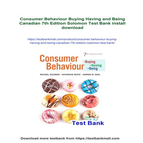 Consumer Behaviour Buying Having and Being Canadian 7th Edition Solomon ...