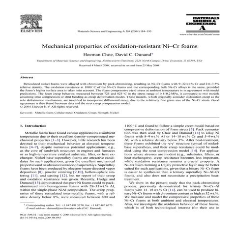 PUBLICATION OF MATERIAL SCIENCE AND ENGINEERING RESEARCH PAPER | PDF