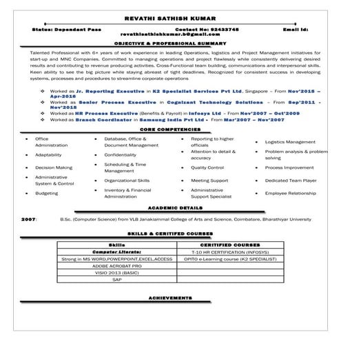 Revathi - Resume | DOC