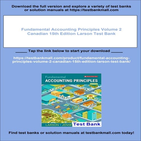 Fundamental Accounting Principles Volume 2 Canadian 15th Edition Larson ...