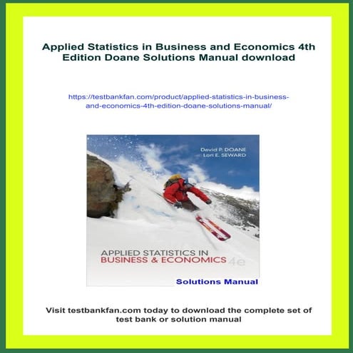 Applied Statistics in Business and Economics 4th Edition Doane ...