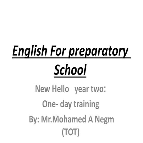 English For preparatory School | PPTX